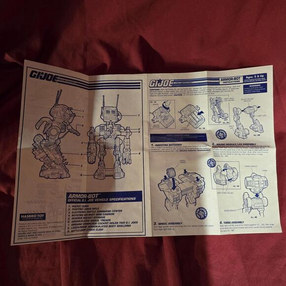 Hasbro | Toys | 993 Gi Joe Armor Bot Star Brigade Blue Prints ...